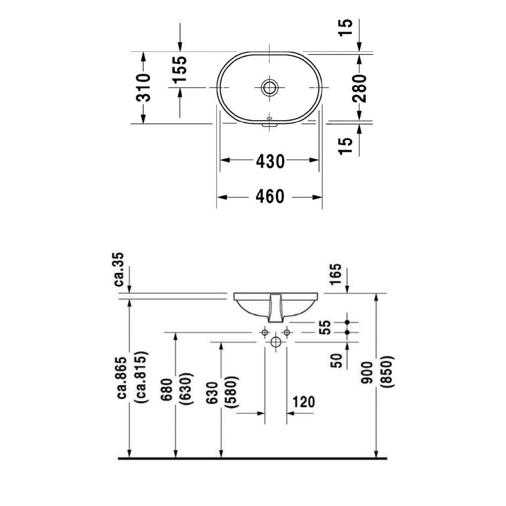 Duravit Foster Under-counter Basin 430x280 | Elite Bathware