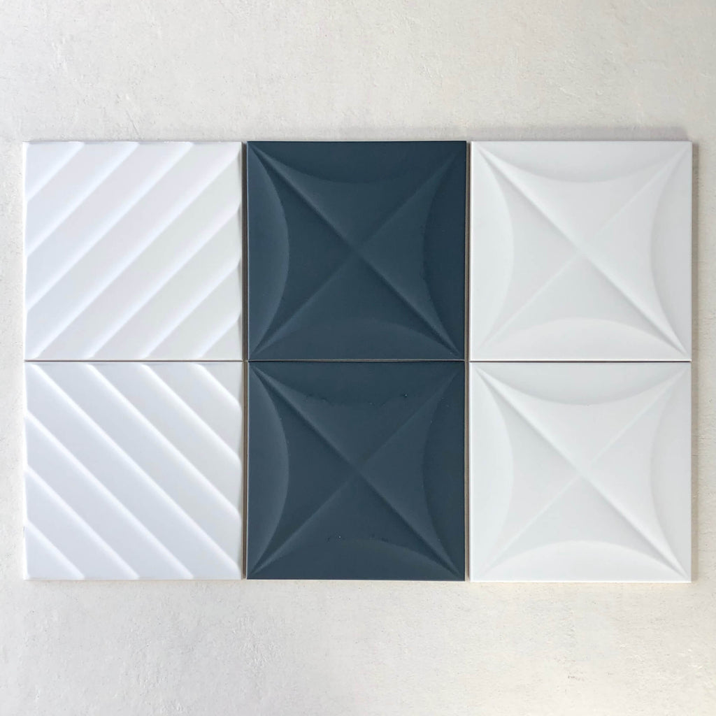 4D Diagonal White 200x200mm | Elite Bathware & Tiles